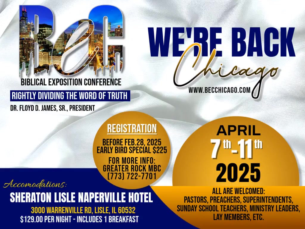Biblical Exposition Conference (BECChicago) - Greater Rock M. B. Church